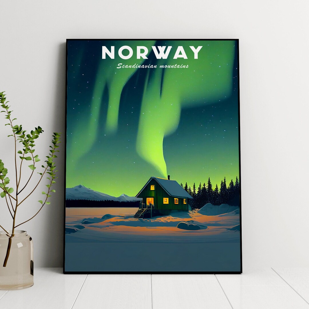 Norway Illustration, Digital Download, Nordic Wall Art, Scandinavian ...