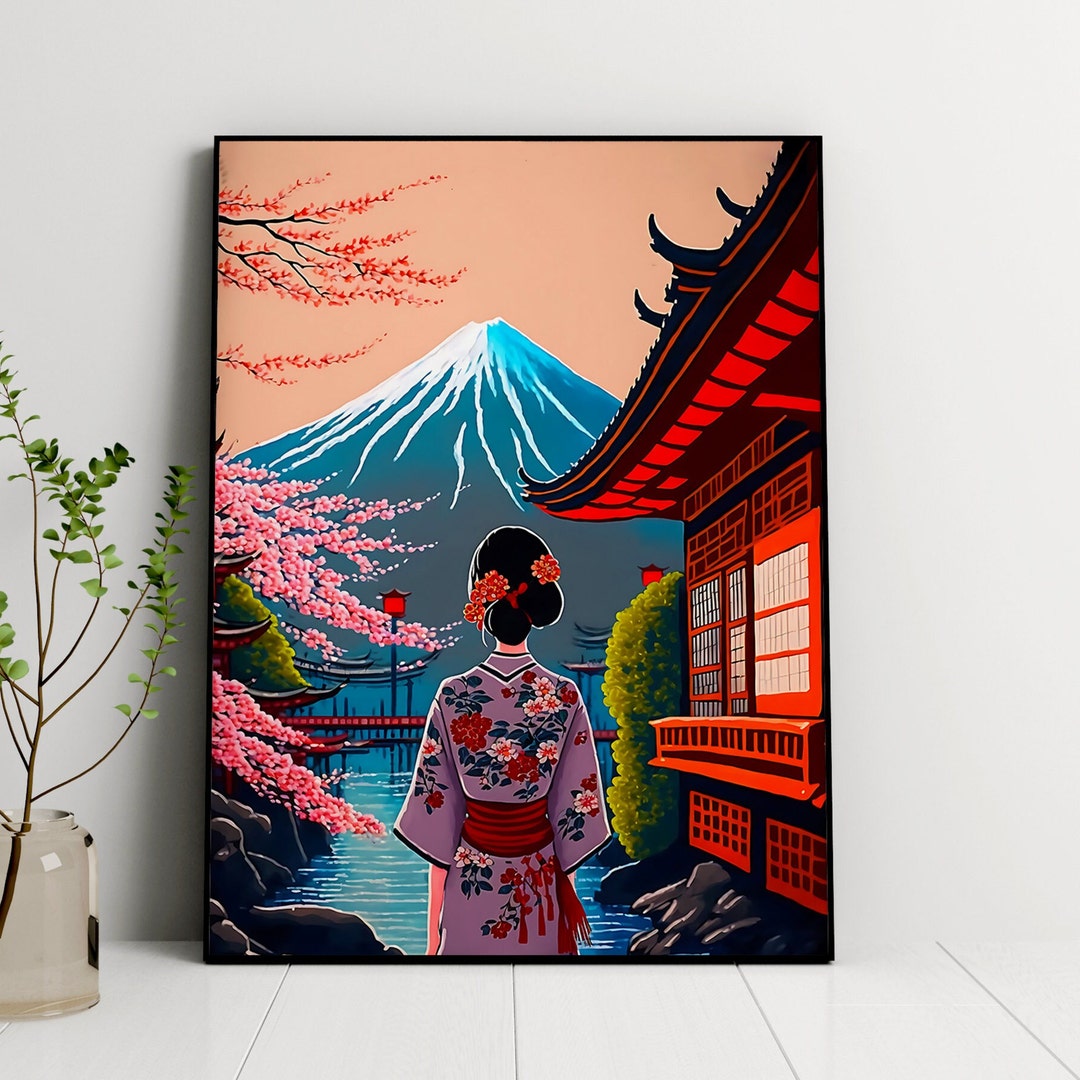 Tokyo Illustration Poster, Mount Fuji Travel Poster, Japan Wall Art ...