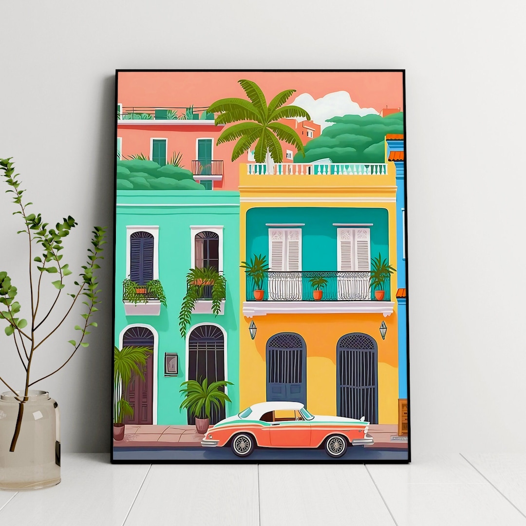 Puerto Rico Illustration, Printable Digital, Caribbean Island, Travel ...
