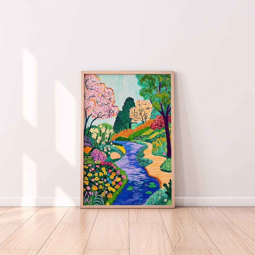 Abstract Colorful Forest Wall Art, Acrylic Art, Illustration, Landscape ...