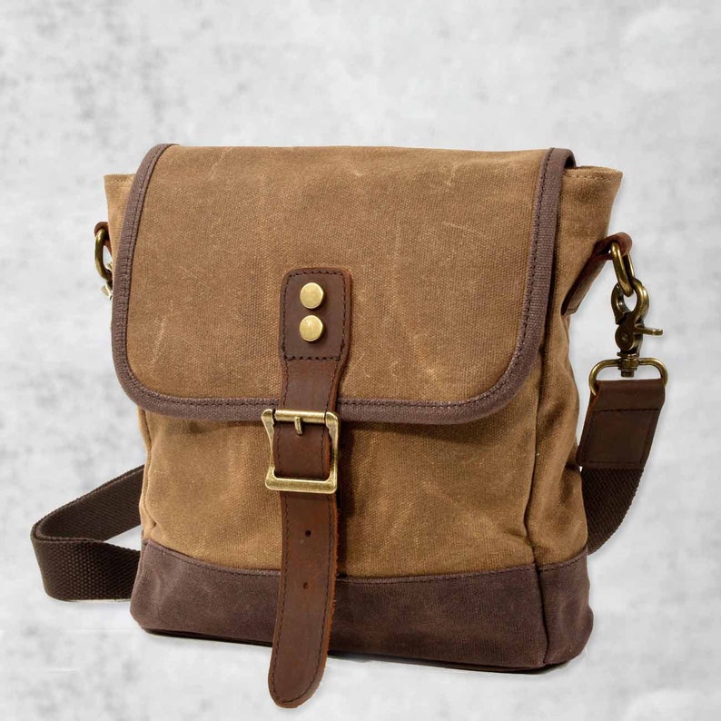 Waxed Canvas Crossbody Bag for Men Canvas Messenger Bag Sling - Etsy