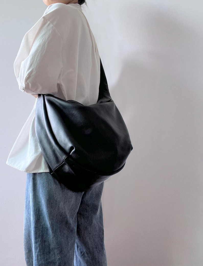 Oversized Leather Crossbody Bag: Large Capacity Sling Tote Shoulder Bag ...