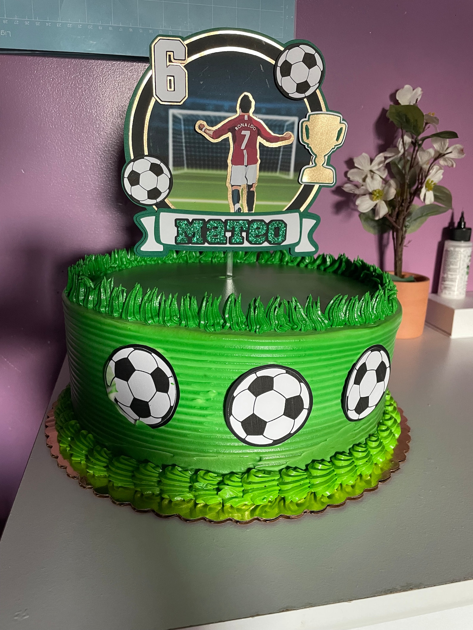 Cristiano Ronaldo| Cake Topper| Birthday| CR7| Soccer| Custom Name| Age ...