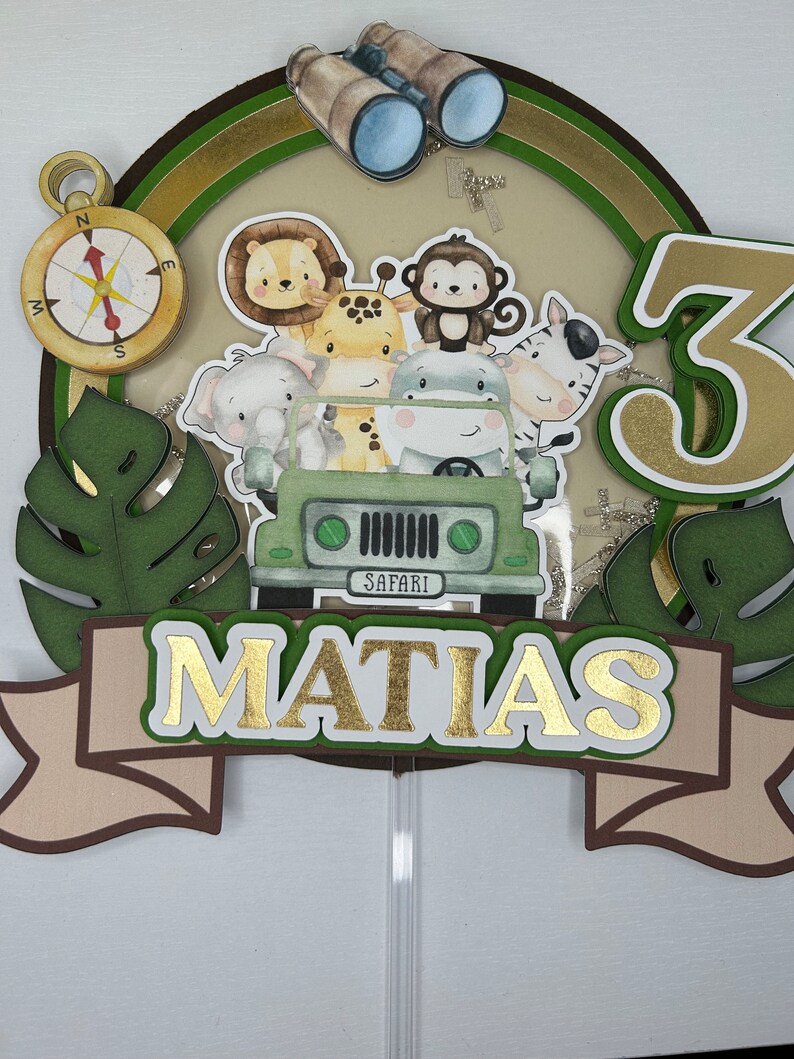 Baby Animal Safari| Cake Topper| Shaker Cake Topper| Personalized ...