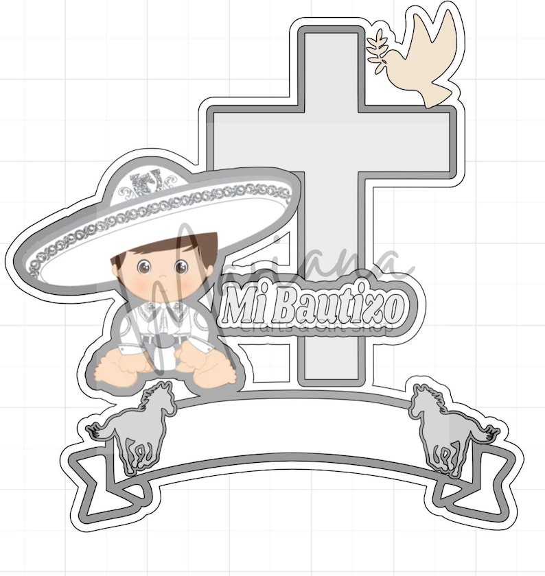 Baptism Cake Topper Baby Charro Charro Decor Mi Primera Comunion Cake ...