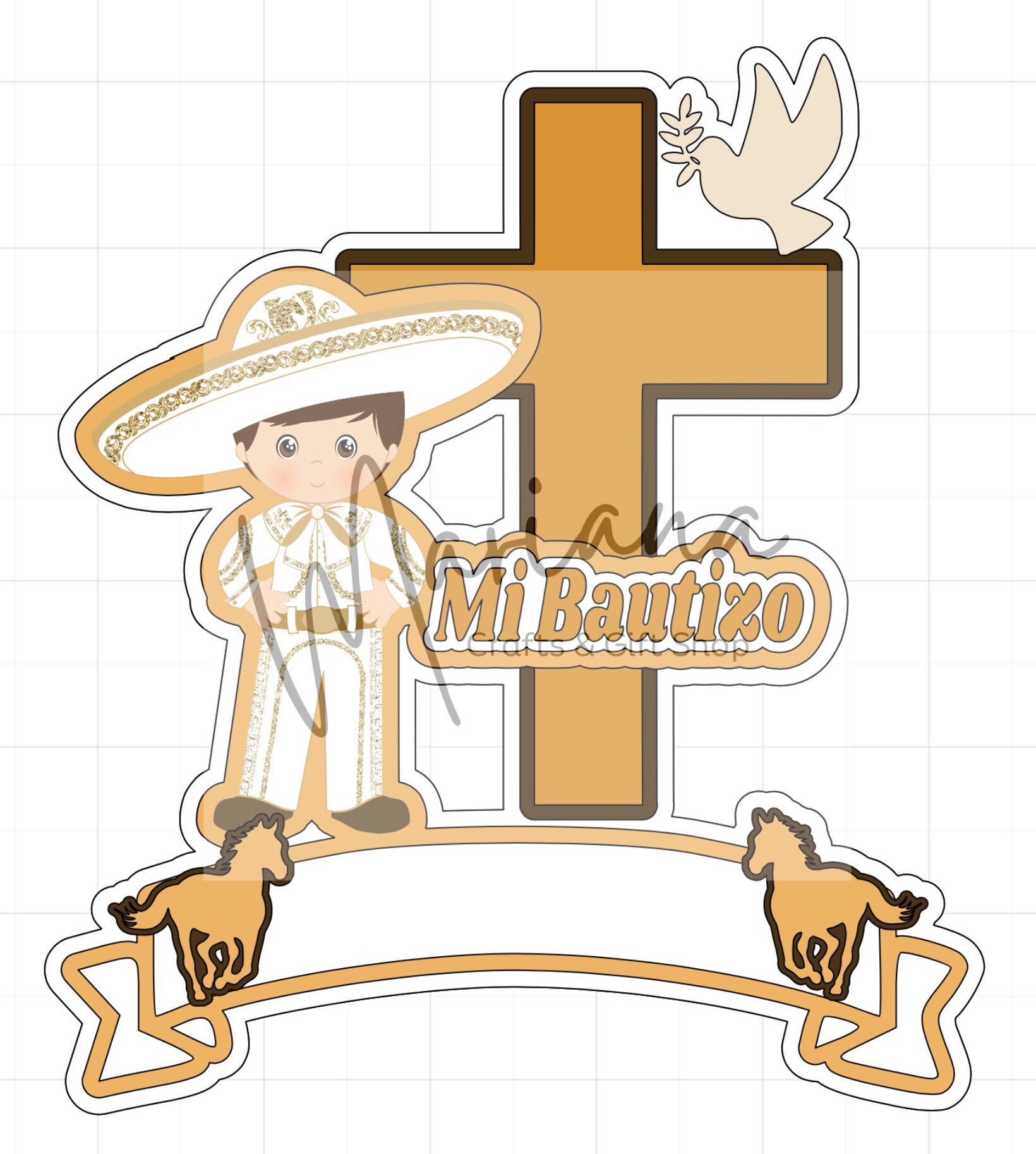 Baptism Cake Topper Baby Charro Charro Decor Mi Primera Comunion Cake ...