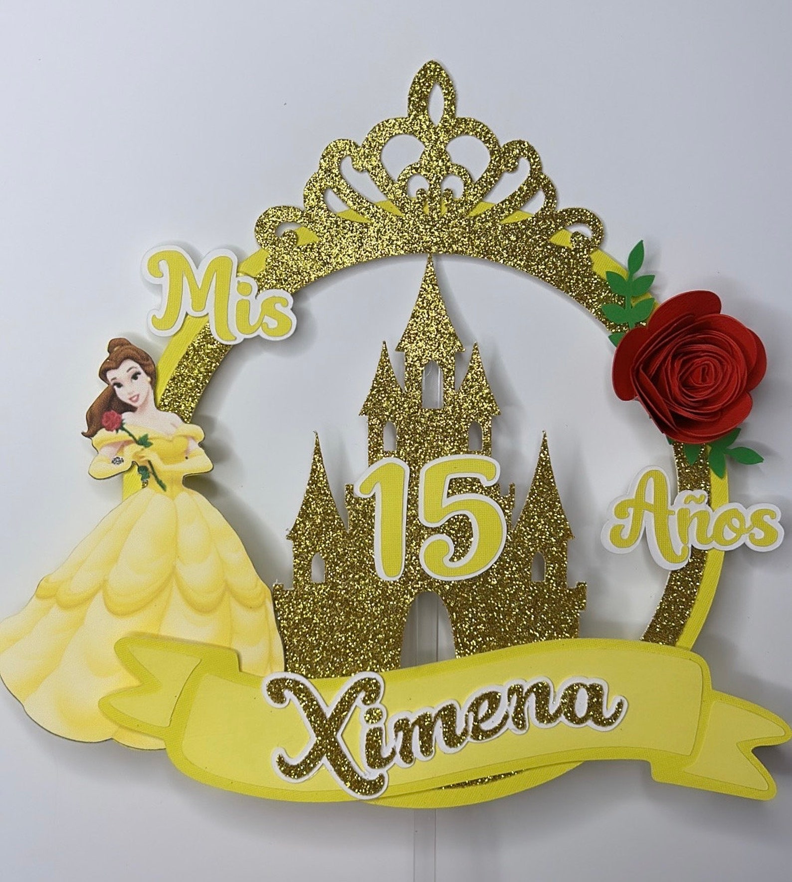 Princess| Belle Cake Topper| Birthday Cake Topper| Custom| Princess|mis ...