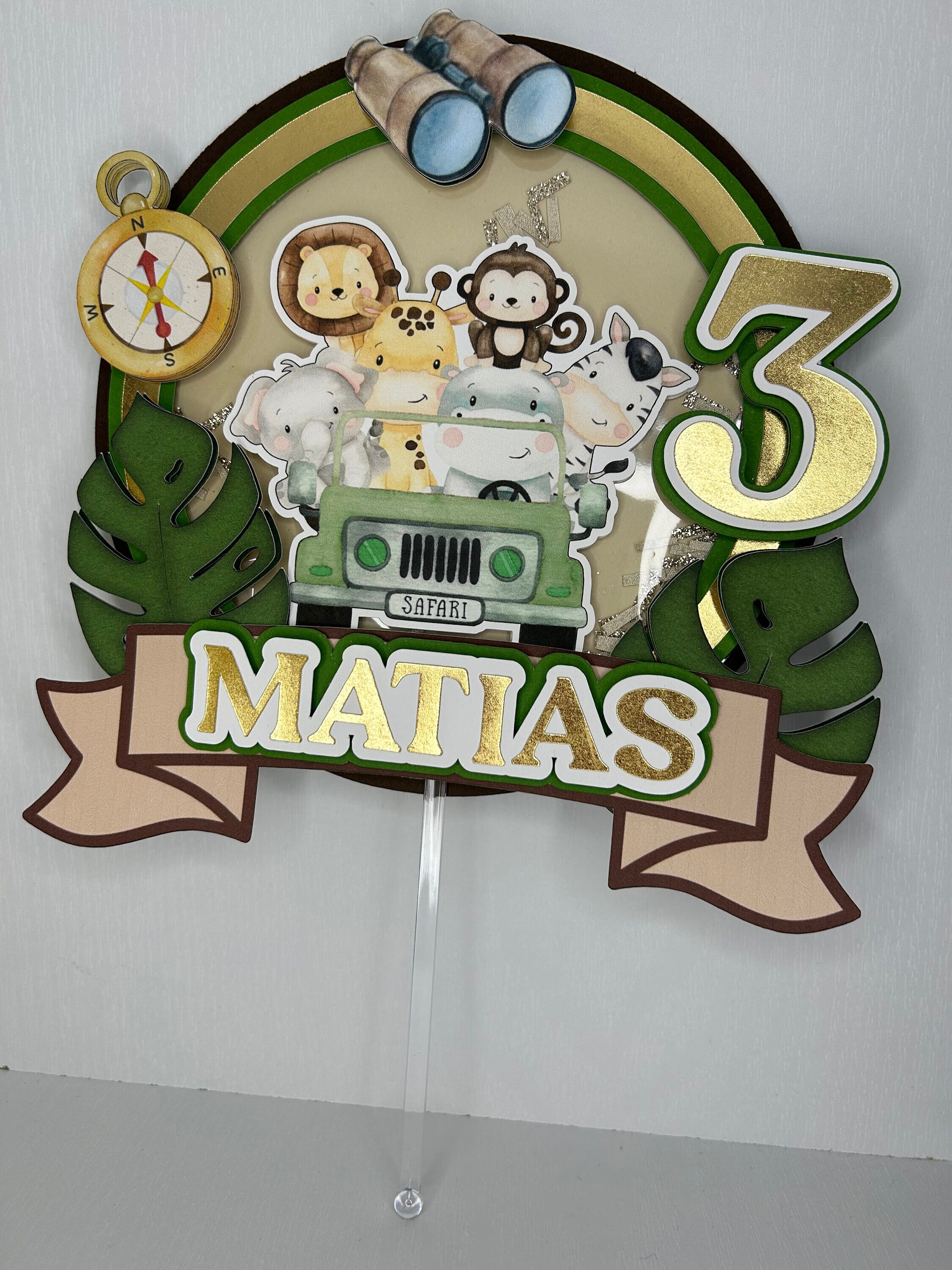 Baby Animal Safari| Cake Topper| Shaker Cake Topper| Personalized ...