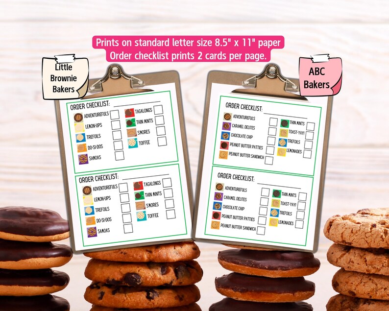 Girl Scout Cookie Thank You Card, GS Cookie Order Checklist (little ...