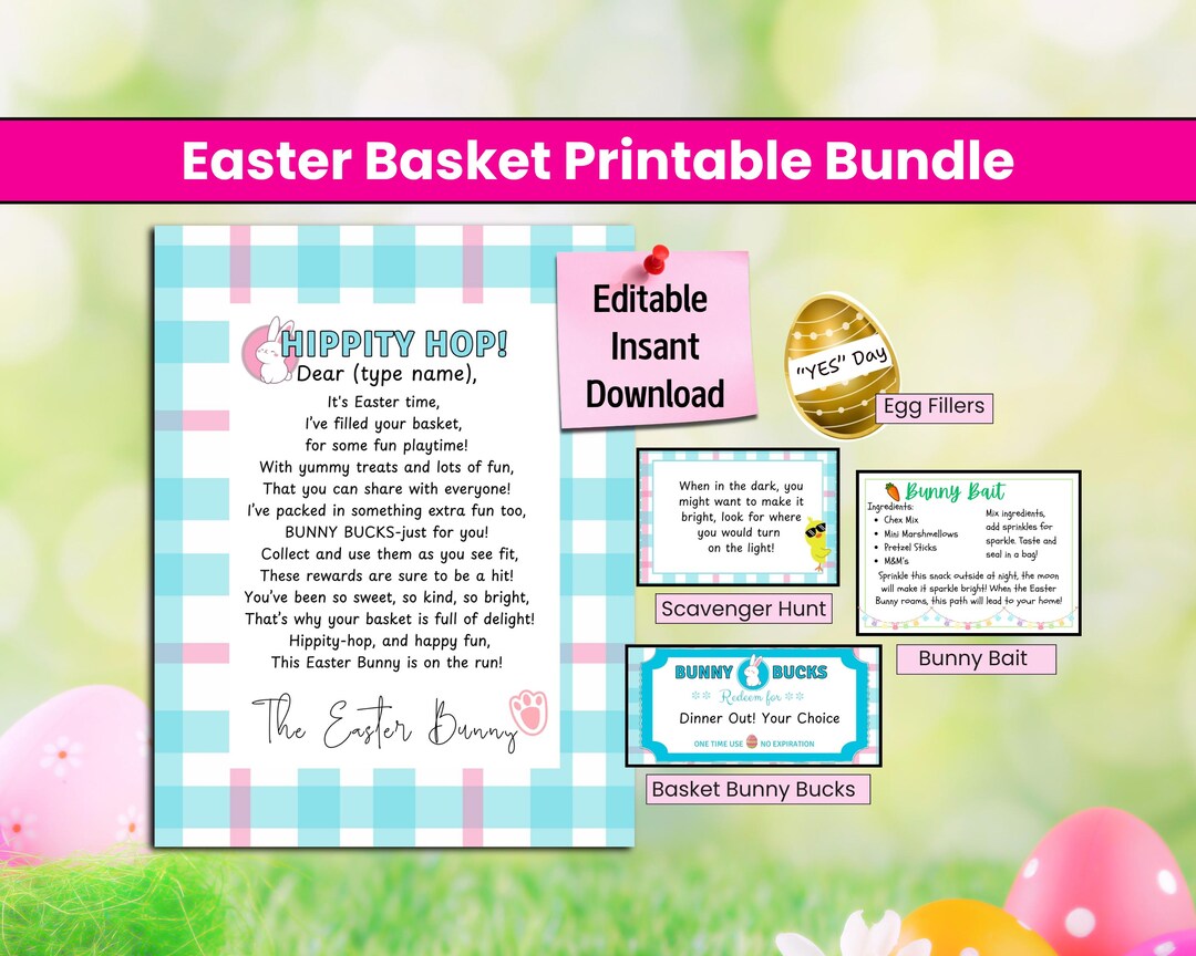 Editable Easter Scavenger Hunt for Kids, Easter Bunny Personalized ...