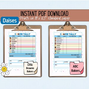 Girl Scout Cookie Booth Supplies, Easy Cookie Inventory Tracker, ABC ...
