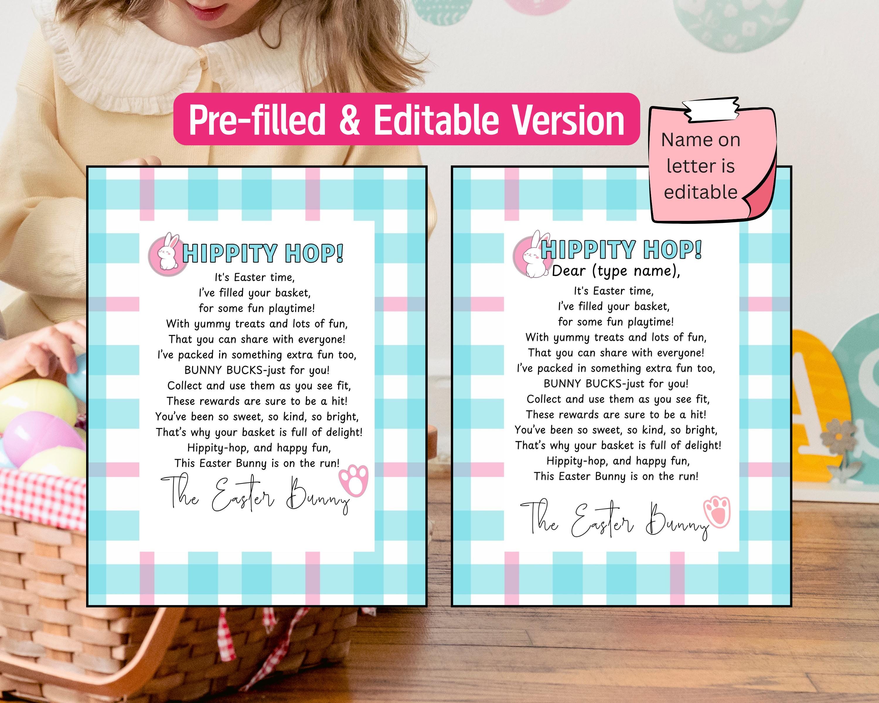 Editable Easter Bunny Letter Printable With Bunny Footprints – Easter ...