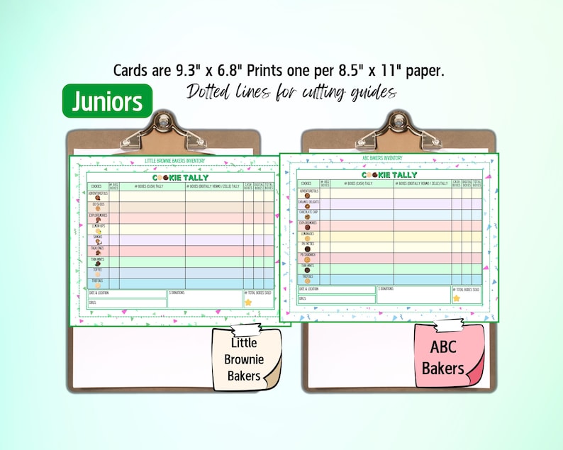 Girl Scout Cookie Booth Tally Card Printable 2026, Cookie Inventory ...