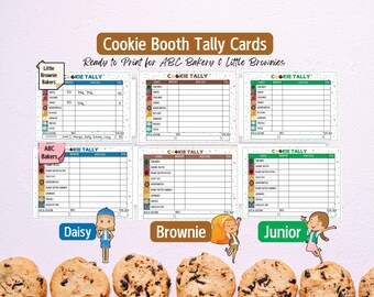 ABC Girl Scout Cookie Booth Tally Cookies Count Sheet Printable Smart ...