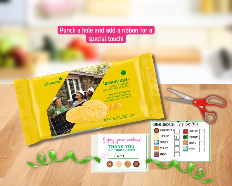 Printable Girl Scout Cookie Thank You Card Personalized, Cookie Order ...