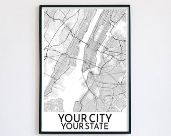 Custom Map, Custom Map Poster, Custom Locations, Personalized Map ...