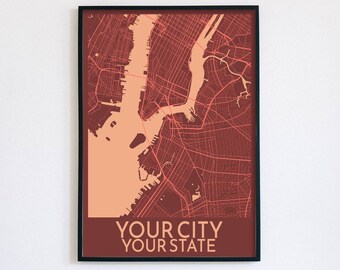 Custom Map, Custom Map Poster, Custom Locations, Personalized Map ...