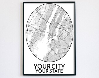Custom Map, Custom Map Poster, Custom Locations, Personalized Map ...