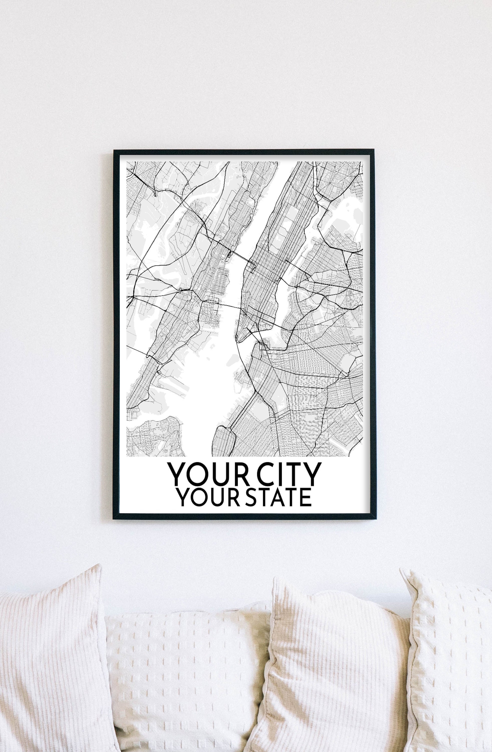 Custom Map, Custom Map Poster, Custom Locations, Personalized Map ...