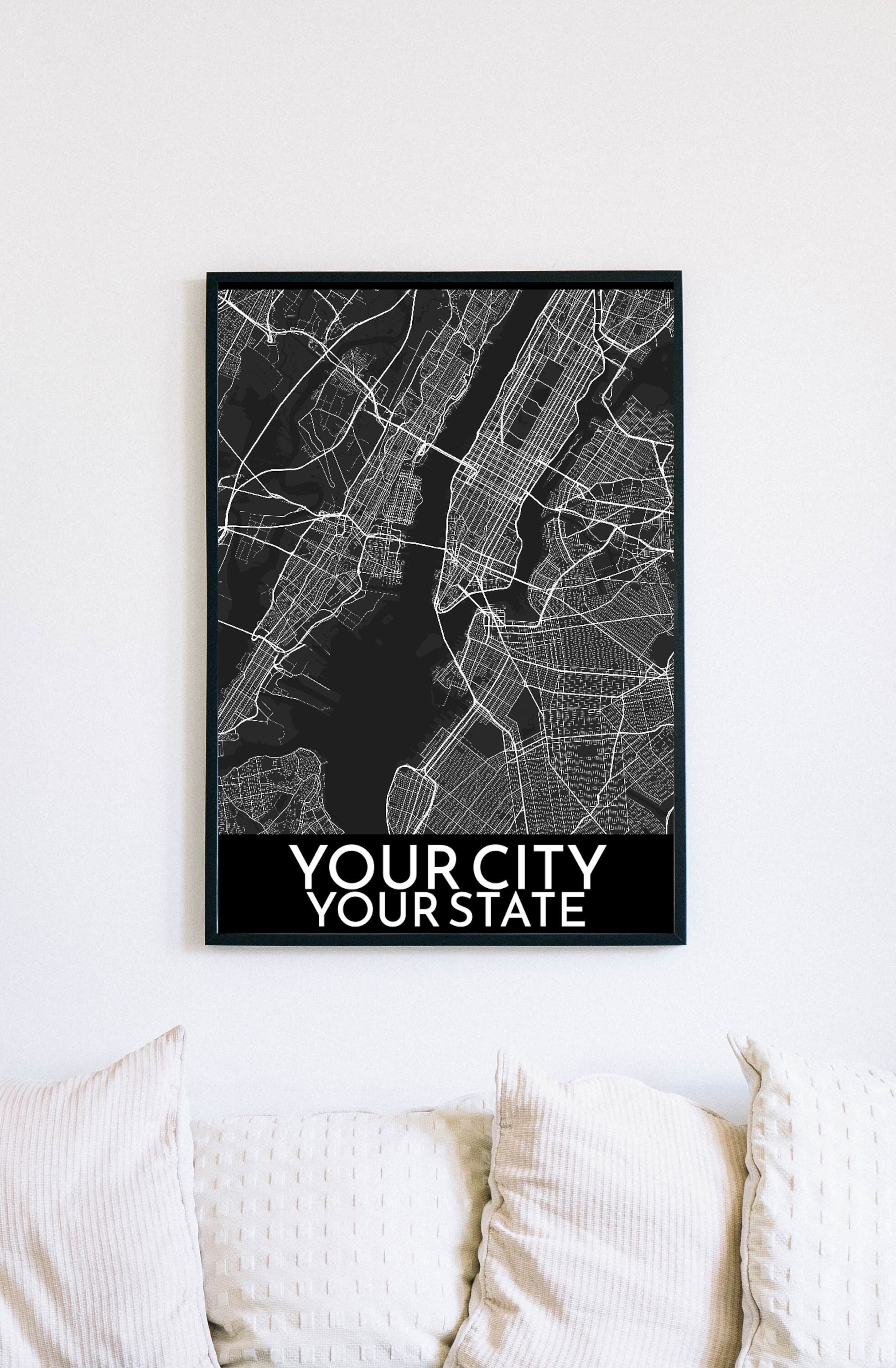 Custom Map, Custom Map Poster, Custom Locations, Personalized Map ...