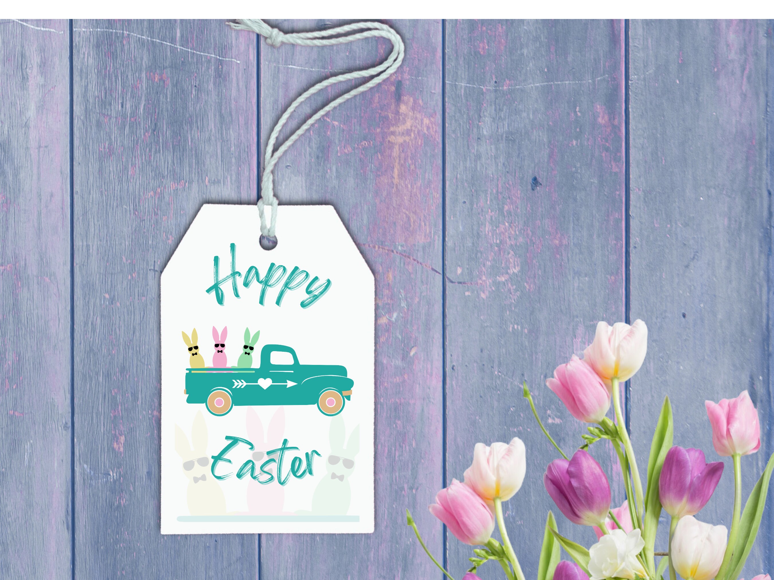 Happy Easter Printable, Gift Tag, Easter Gift Tag, Easter Bunny - Etsy