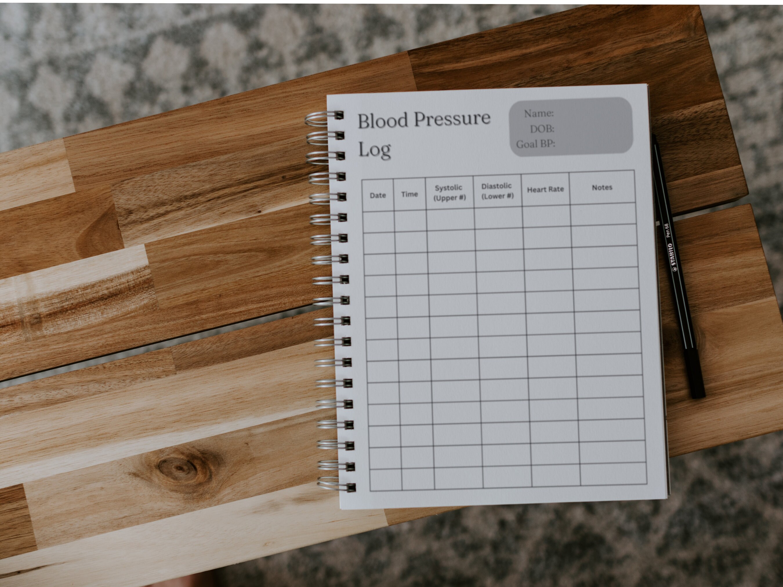 Printable Blood Pressure Log, Blood Pressure Tracker, Heart Rate Printable, Heart Rate Tracker ...