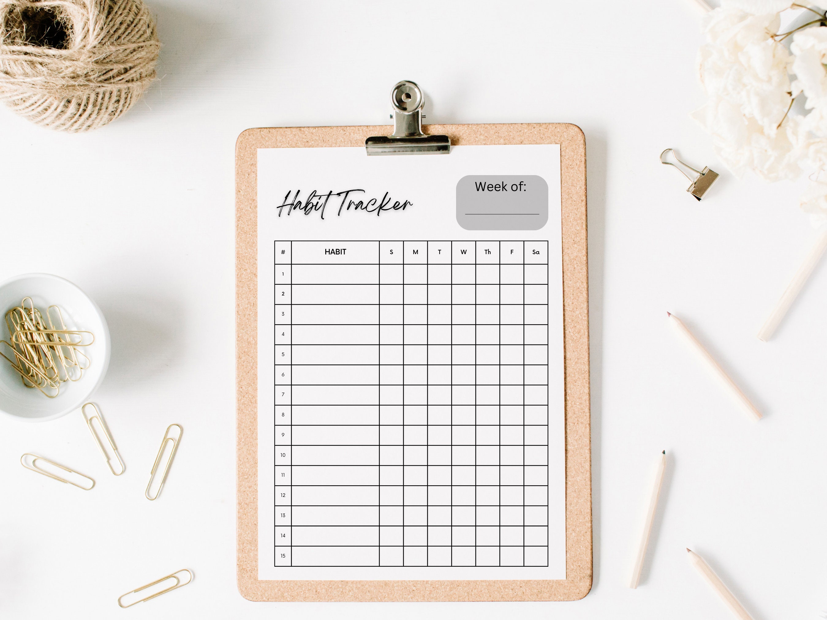 Printable Weekly Habit Tracker, Goal Tracker, Digital Download, Weekly ...