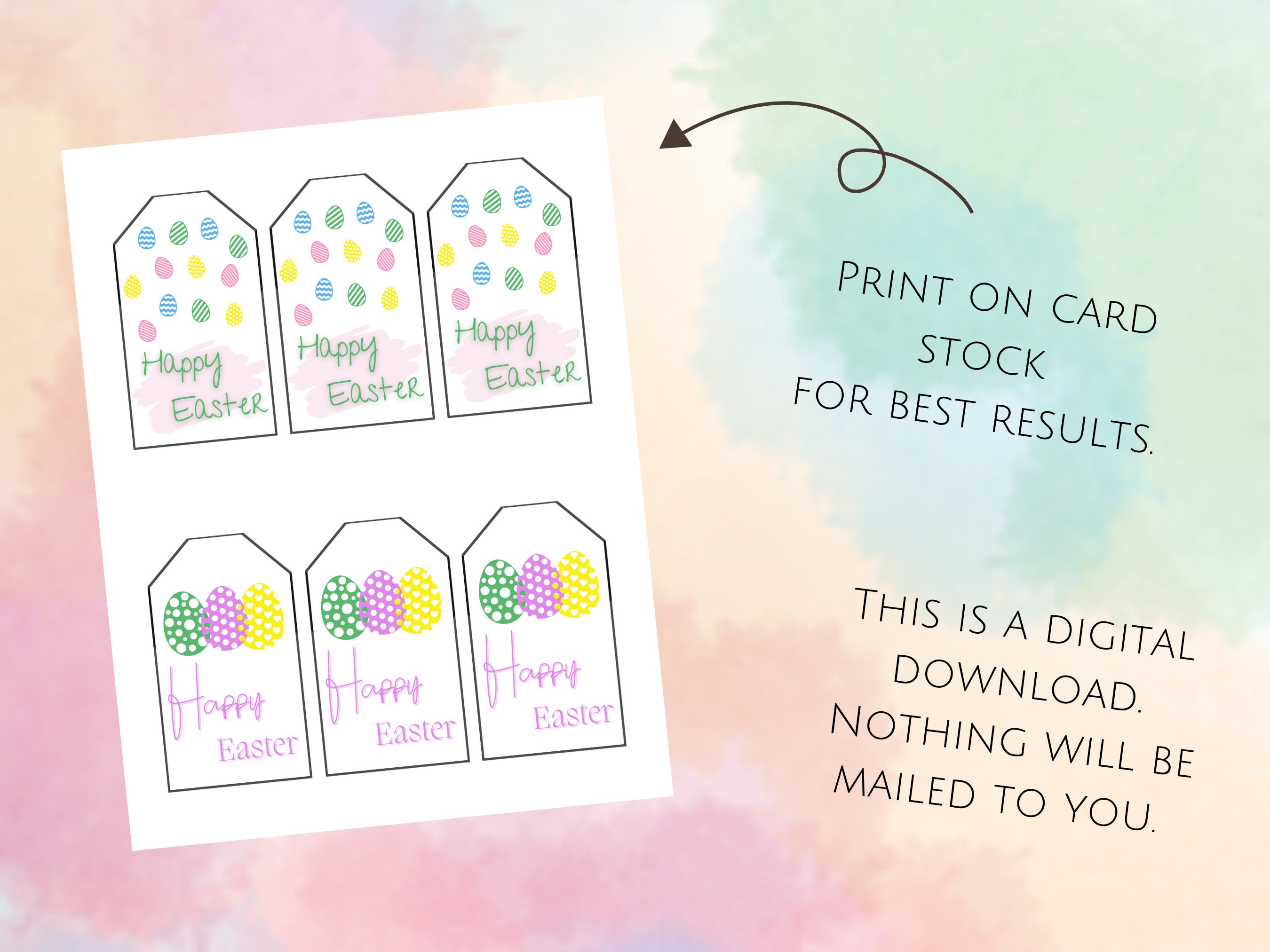 Easter Gift Tag, Printable Tag, Easter Egg Gift Tag - Etsy