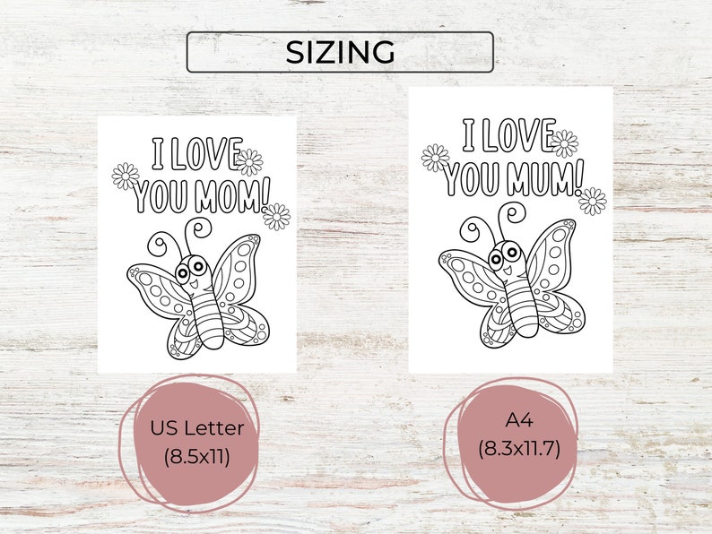 Mothers Day Coloring Printable, I Love My Mom Coloring Page, I Love My ...