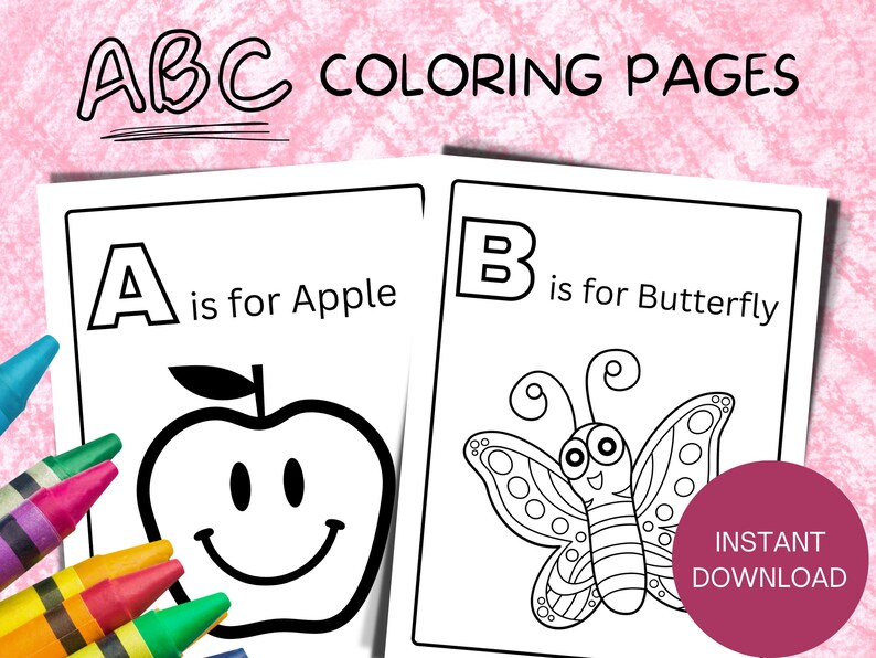 Alphabet Coloring Book ABC Worksheets Preschool Coloring - Etsy