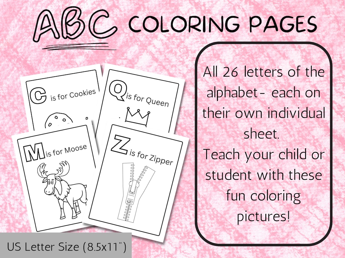 Alphabet Coloring Book, ABC Worksheets, Preschool Coloring Sheets, ABC ...