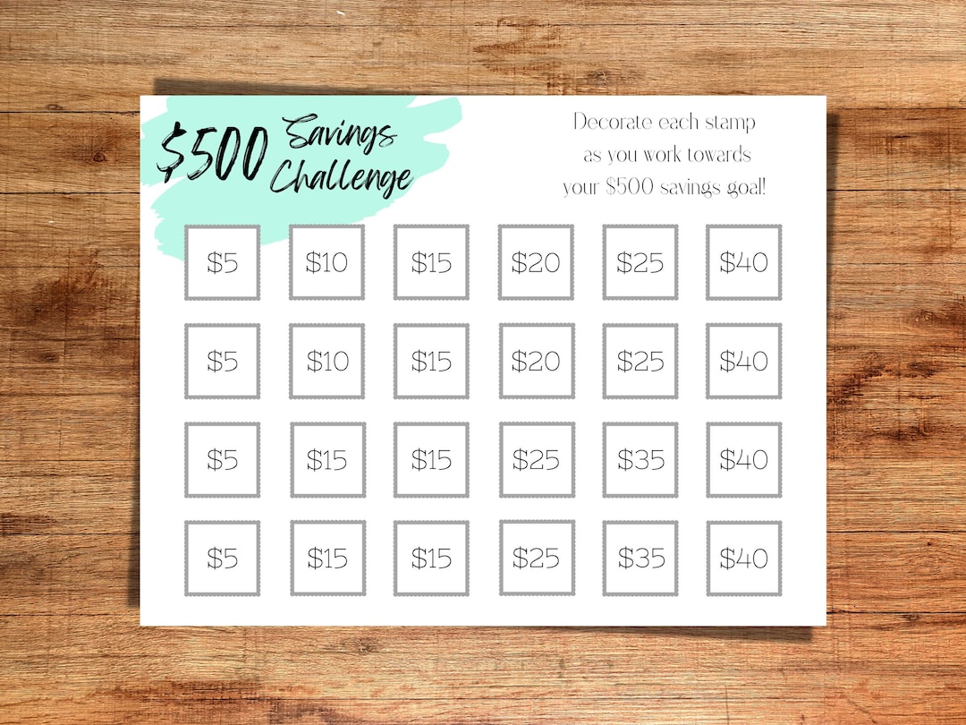 500 Savings Tracker, Printable Savings Tracker, Savings Challenge ...
