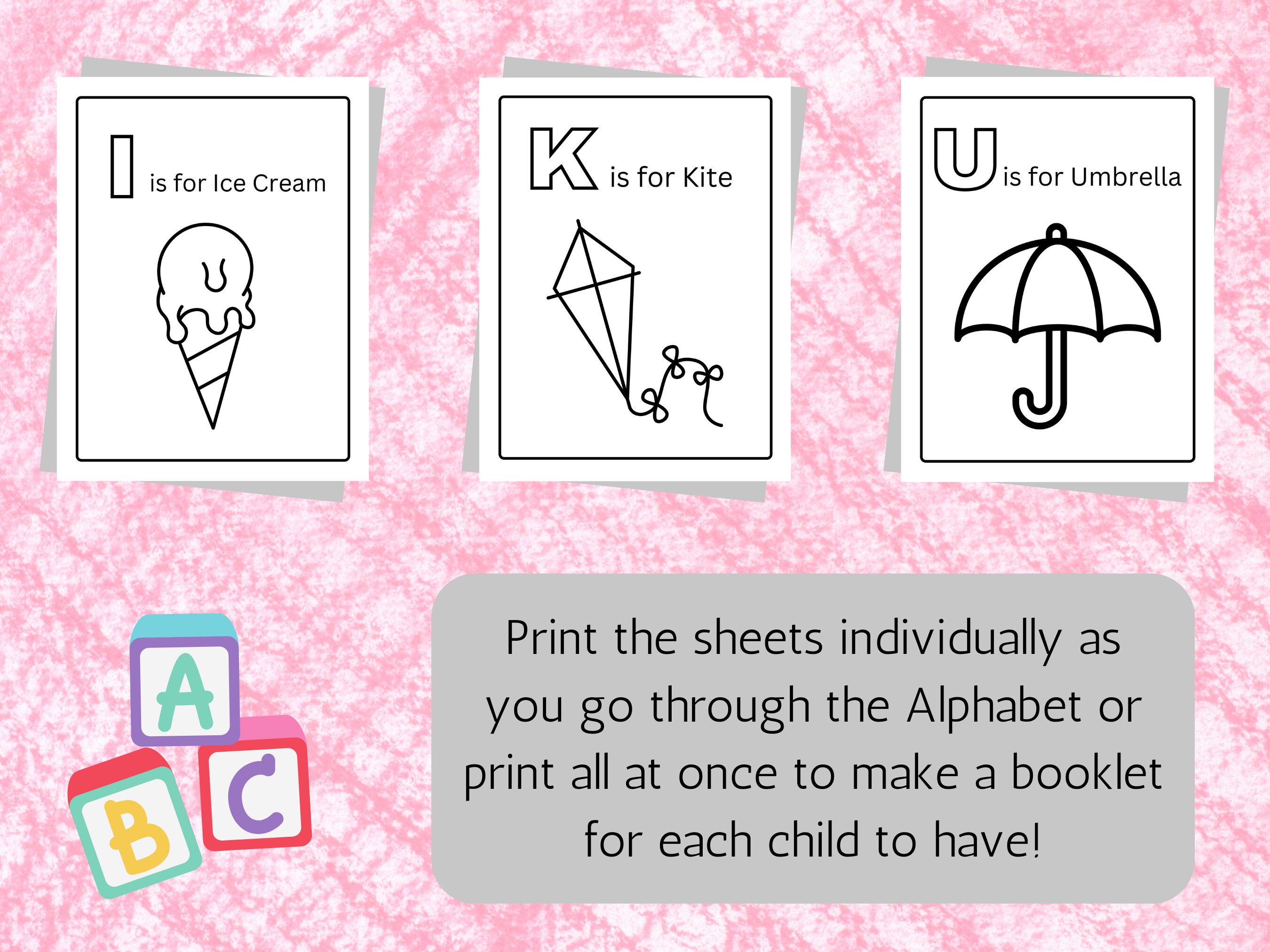 Alphabet Coloring Book, ABC Worksheets, Preschool Coloring Sheets, ABC ...