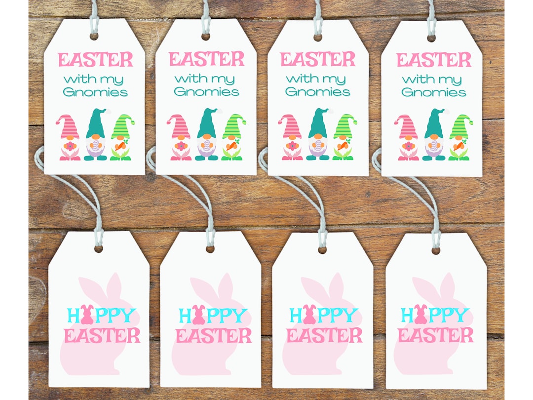 Printable Easter Gift Tag Happy Easter Bunnies - Etsy