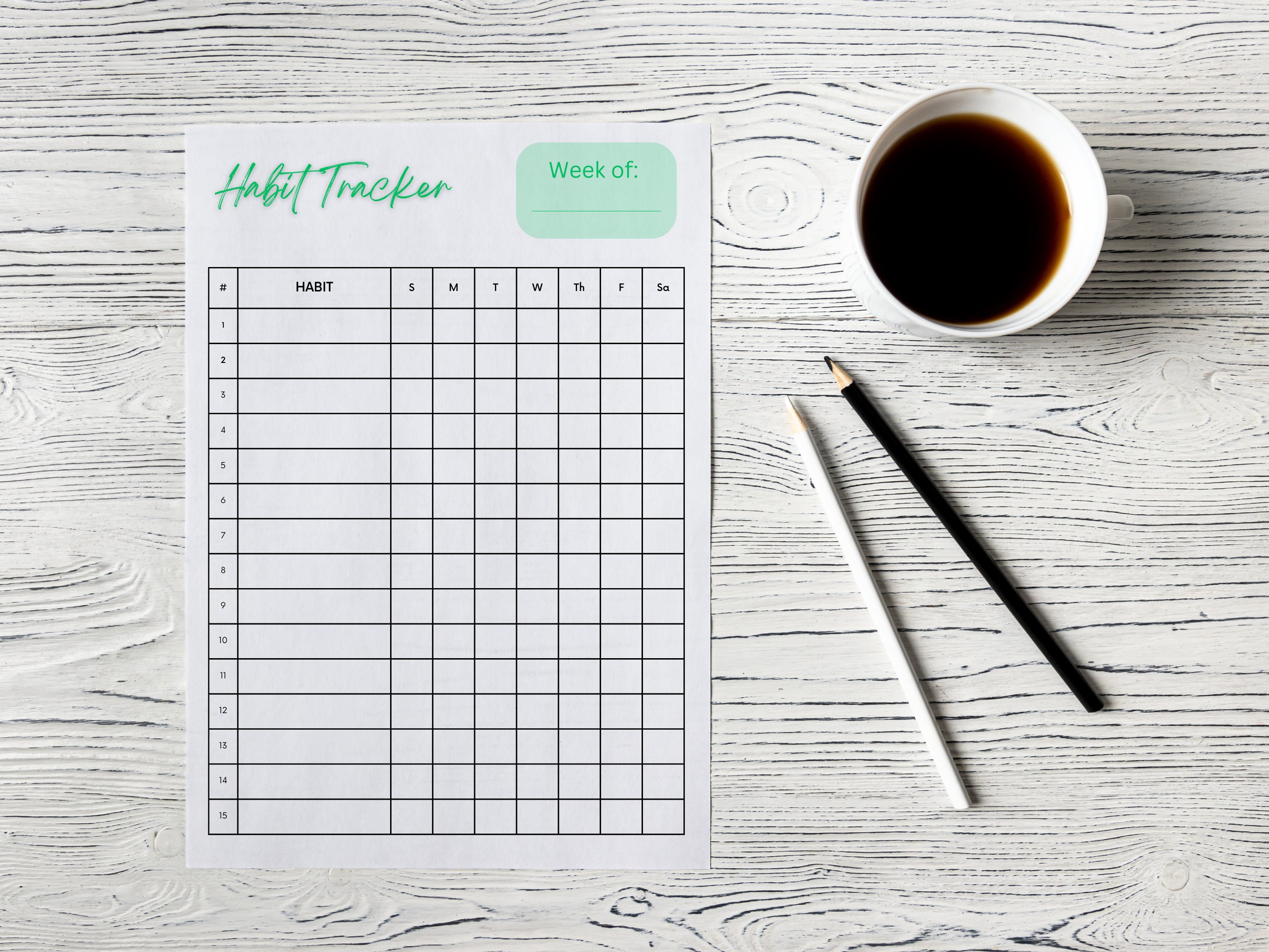 Printable Weekly Habit Tracker, Goal Tracker, Digital Download, Weekly ...