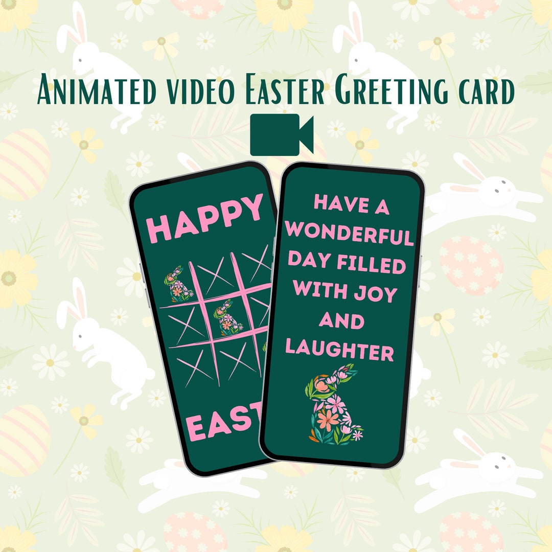 Easter Greetings E-card, Animated Video Card, Easter Floral Bunny Criss ...