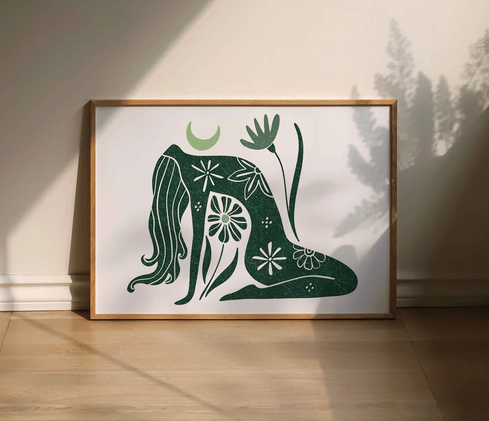 Earth Yoga Art Print, Yoga Pose Art, Boho Wall Art,yoga Illustration ...