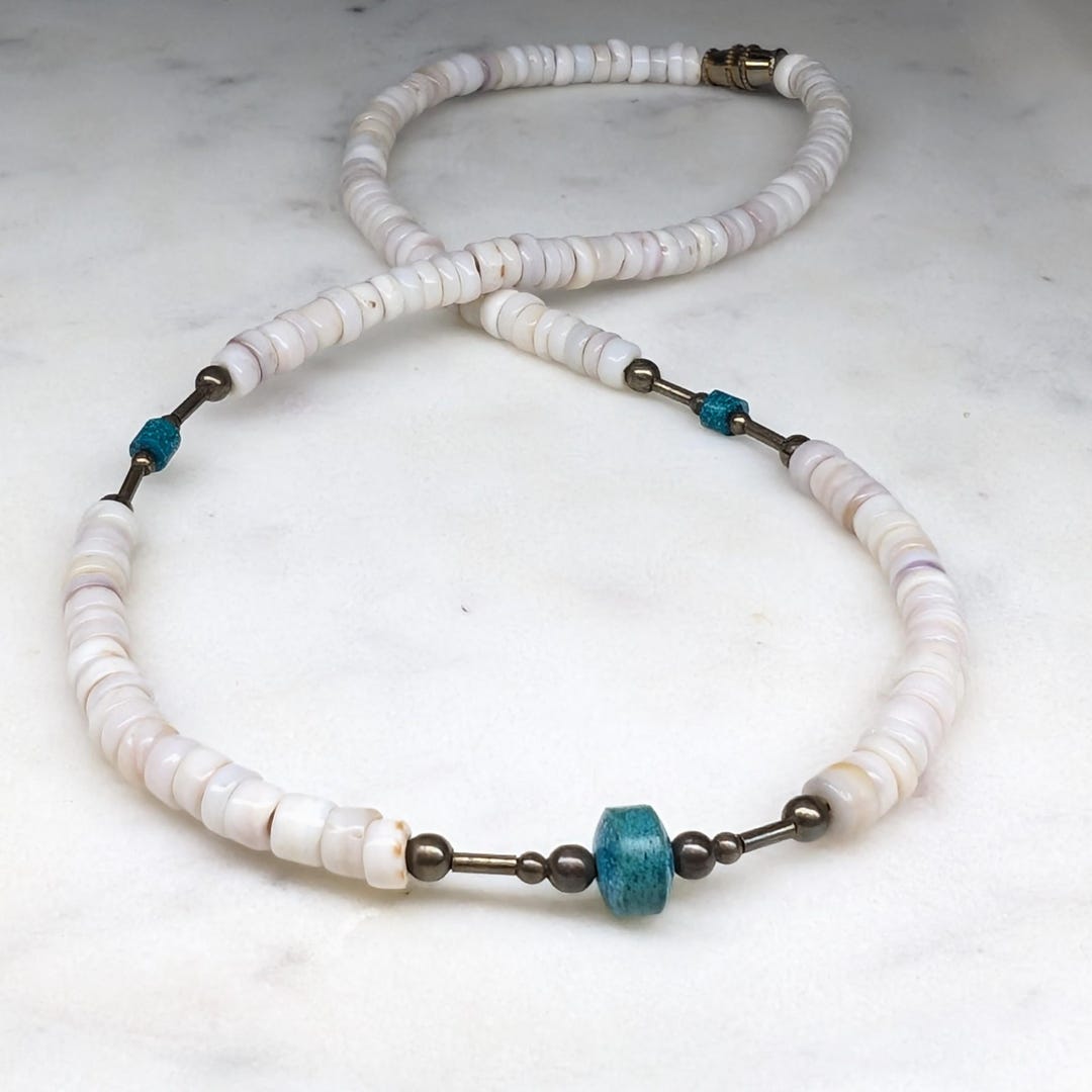 Vintage Authentic Puka Shell Choker Necklace, Natural 1970's Handmade ...