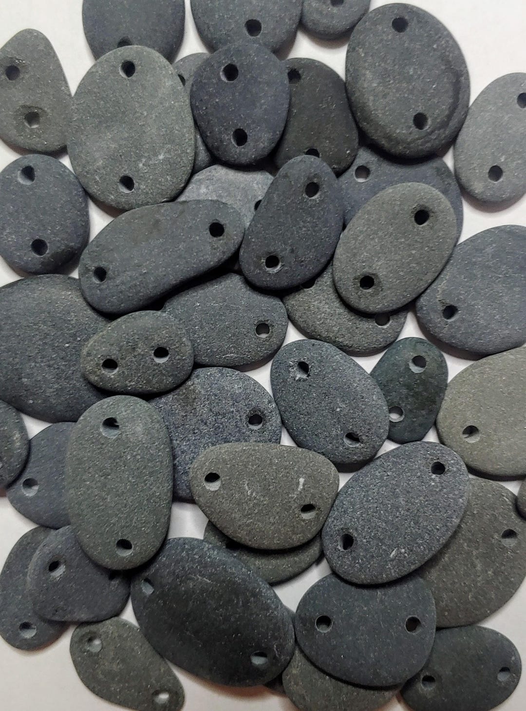 Hand Drilled Top Bottom Beach Stones for Crafting. Natural Stone ...