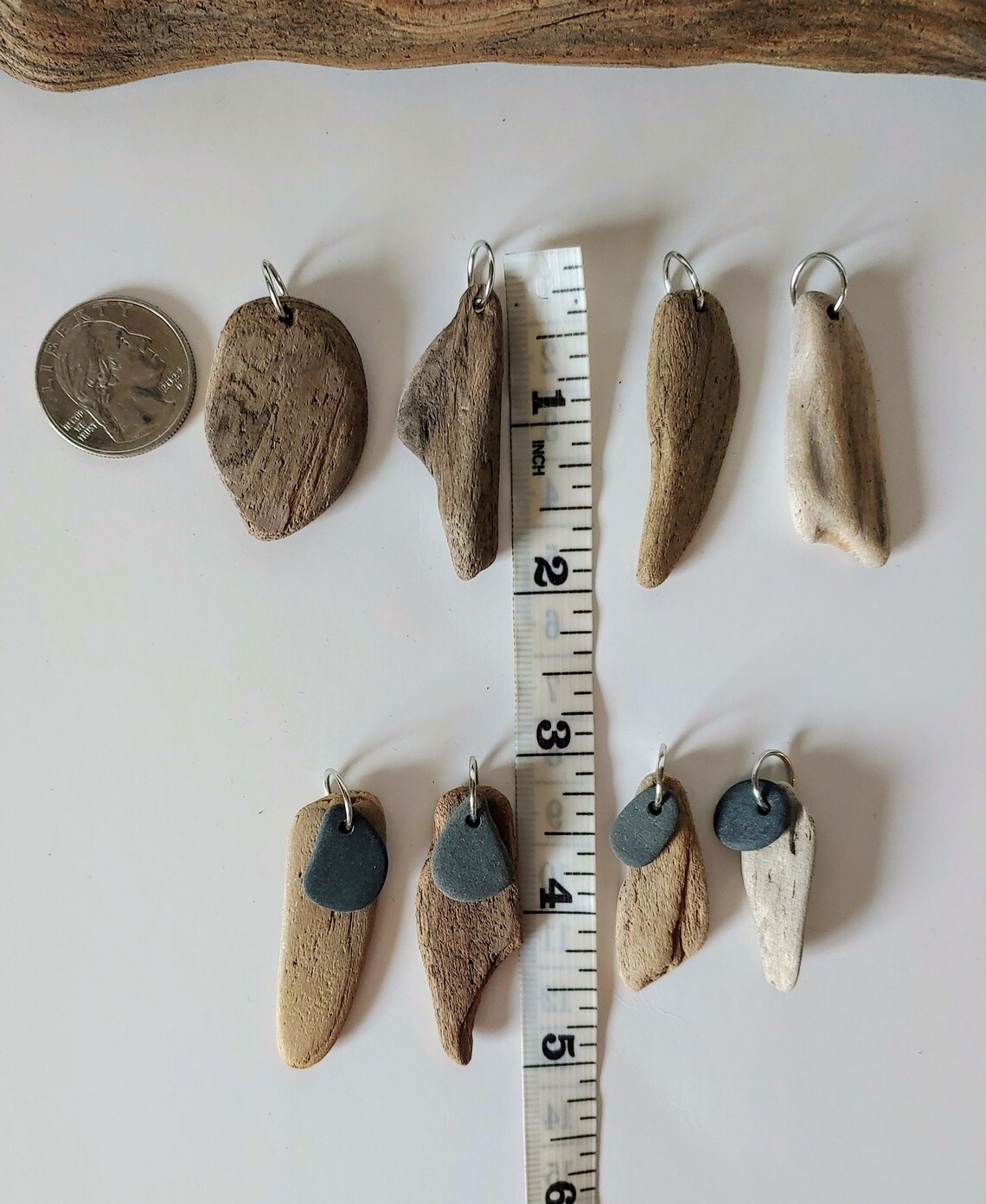 Driftwood Charm Pendant, Natural Drilled Stone. Boho Jewlery Making ...