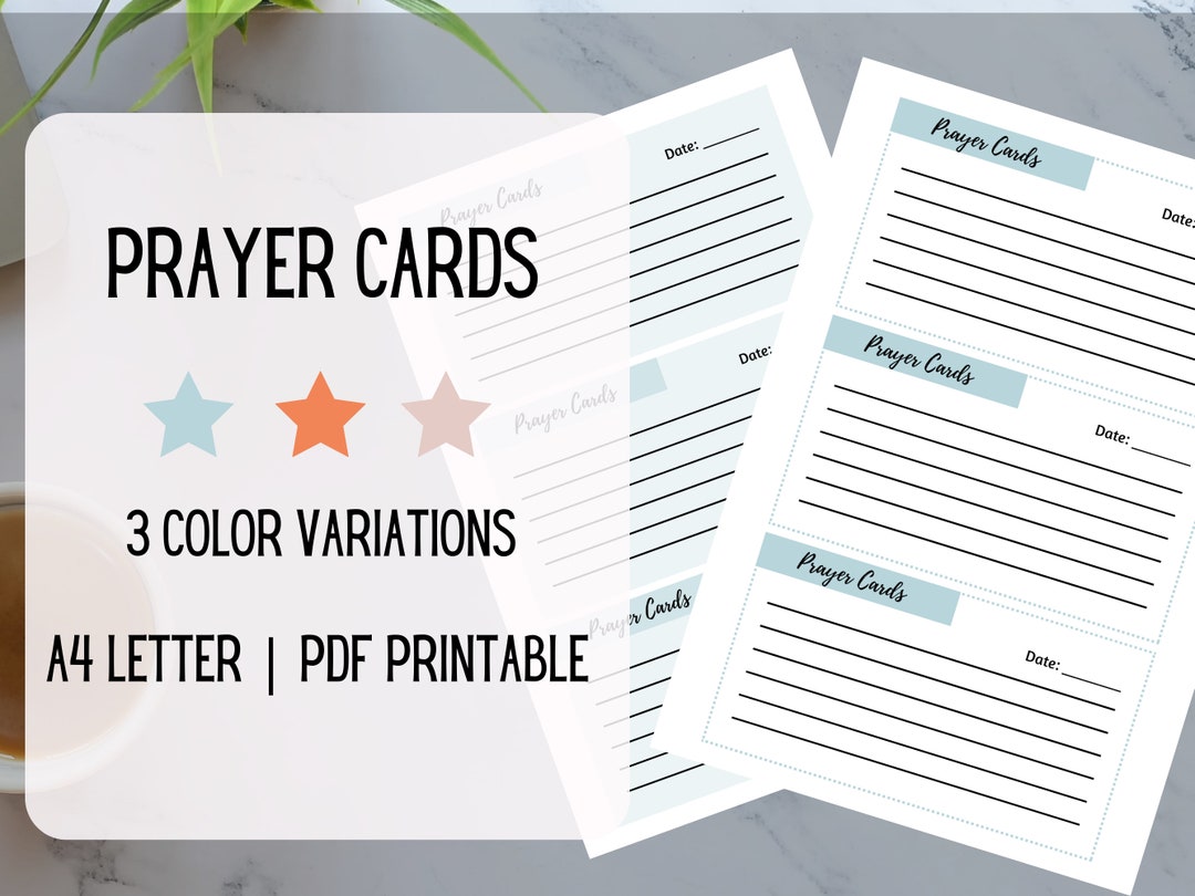 Prayer Cards PDF Printable A4 Letter Size - Etsy UK