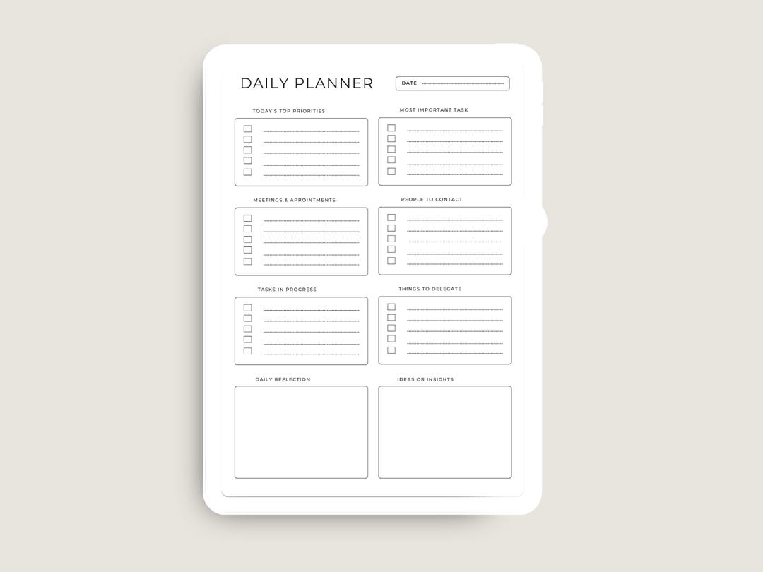 Daily Planner PDF Printable | Brain Dump, To-do List, Notes & Reminders ...