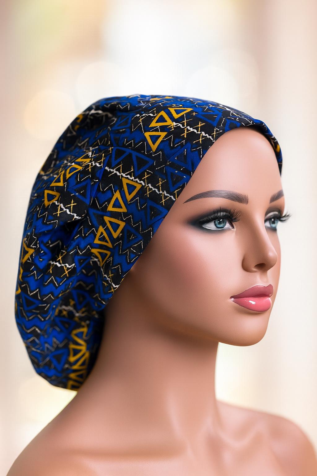 Blue Triangle Surgical Scrub Hat: Satin-lined Cotton Comfort Cap - Etsy