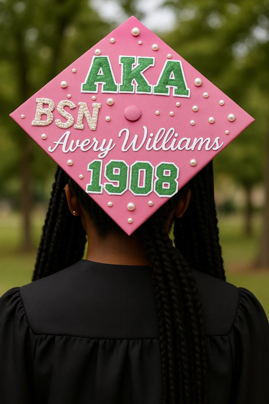 Custom Graduation Cap, Black Girl Grad Accessories, African American ...