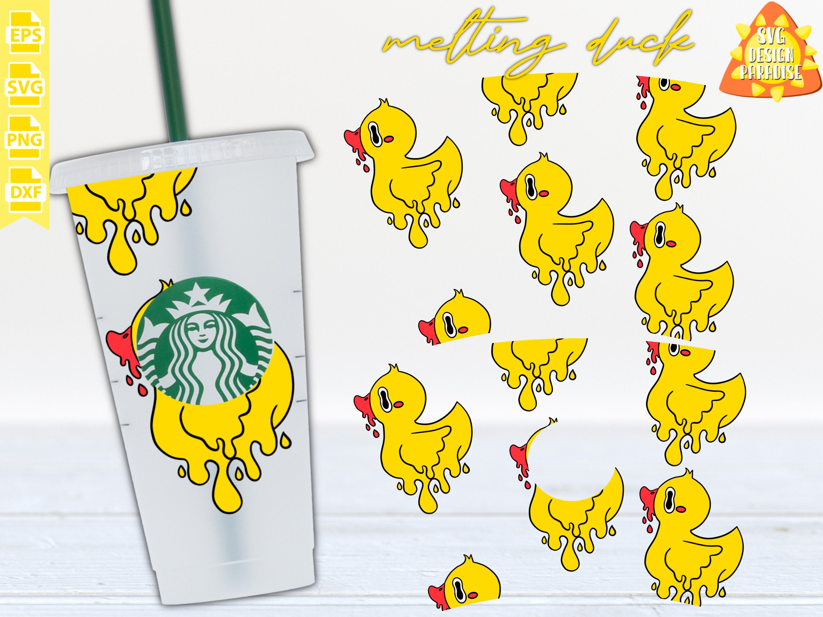 24oz Melting Duck Venti Cold Cup Svg Duck Svg Duck Png - Etsy