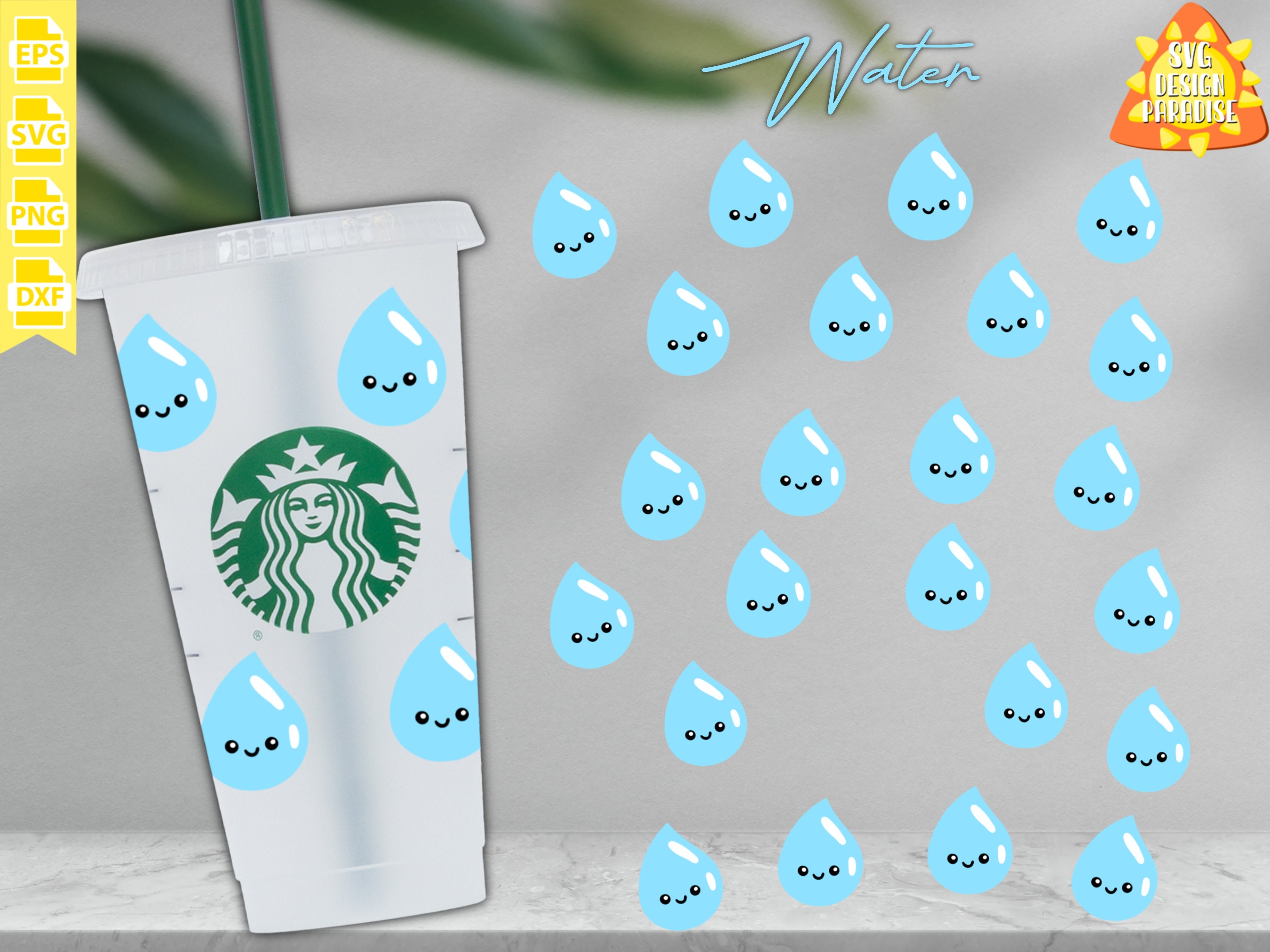 24oz Water Venti Cold Cup Svg Water Svg Water Png Cute - Etsy