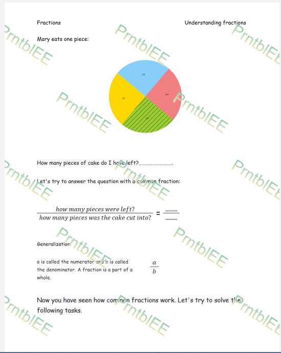 Fractions Understanding Fractions Worksheets Math - Etsy