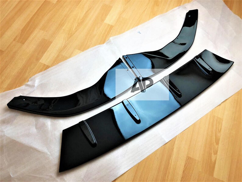 VW Golf MK8 GTI GTD R Line Gloss Black Front Splitter Spoiler Lip Body ...