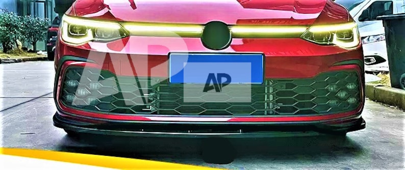 VW Golf MK8 GTI GTD R Line Gloss Black Front Splitter Spoiler Lip Body ...