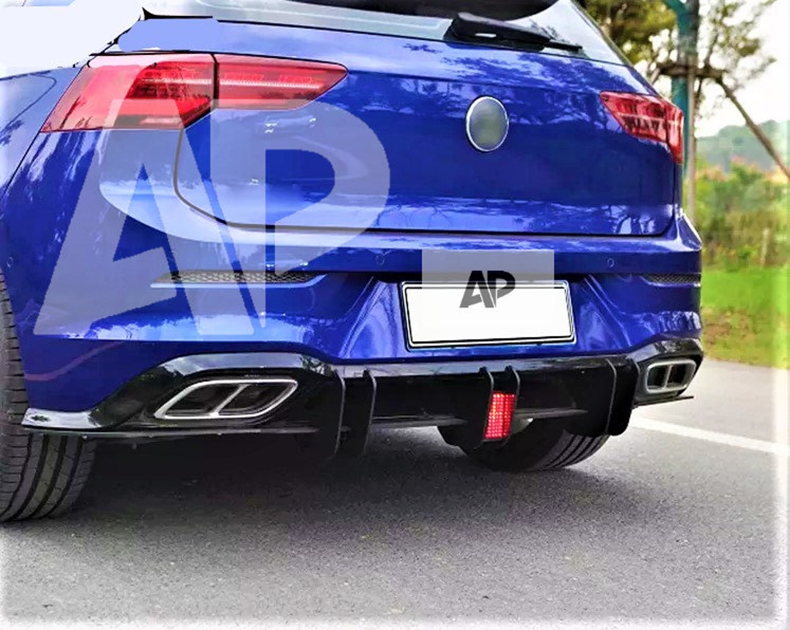 VW Golf MK8 R Line Rear Blade Diffuser & Side Splitters With - Etsy